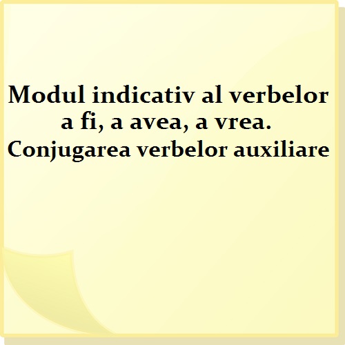 Conjugarea verbelor a fi, a avea, a vrea la modul indicativ - ePedia